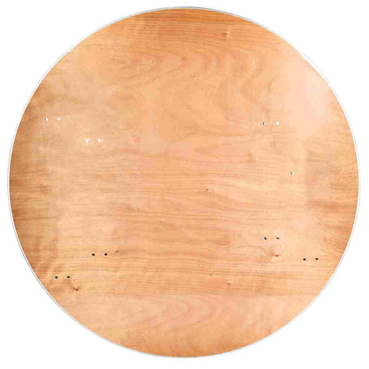 72" (6 Foot) Round Heavy Duty Metal Edge Plywood Folding Banquet Table