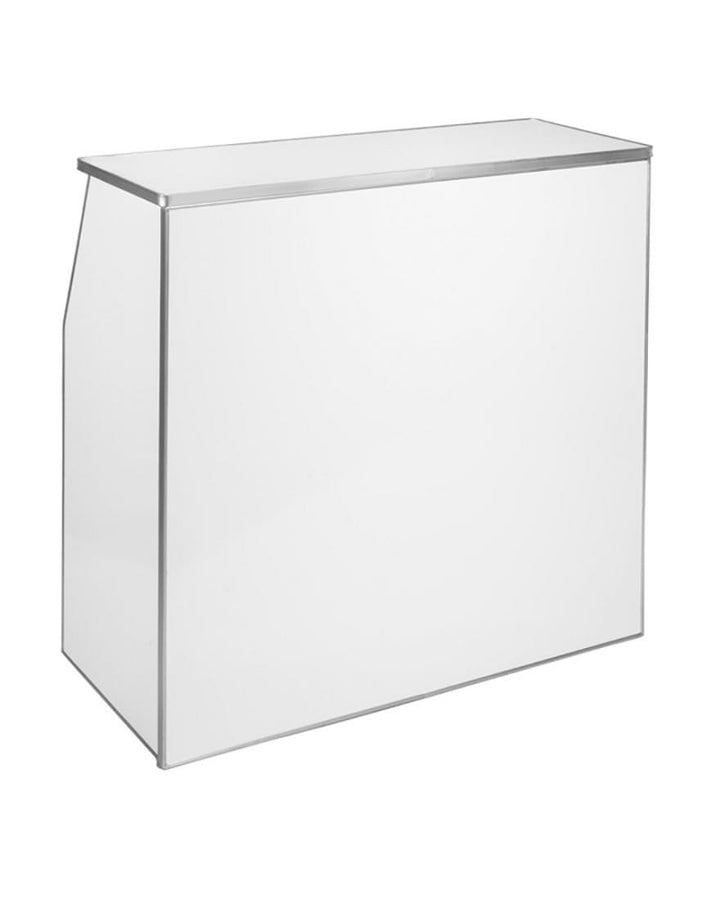 White 42" Tall x 48" Long Portable Folding Bar Laminate Surface PVC Ed ...