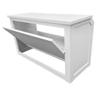 50' White Portable Folding Bar - 11 Piece Set Three Panel Front - Long