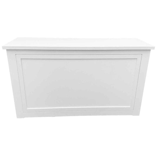 32' White Portable Folding Bar - 7 Piece Set Single Panel Front - Mart
