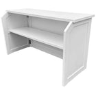 50' White Portable Folding Bar - 11 Piece Set Three Panel Front - Long