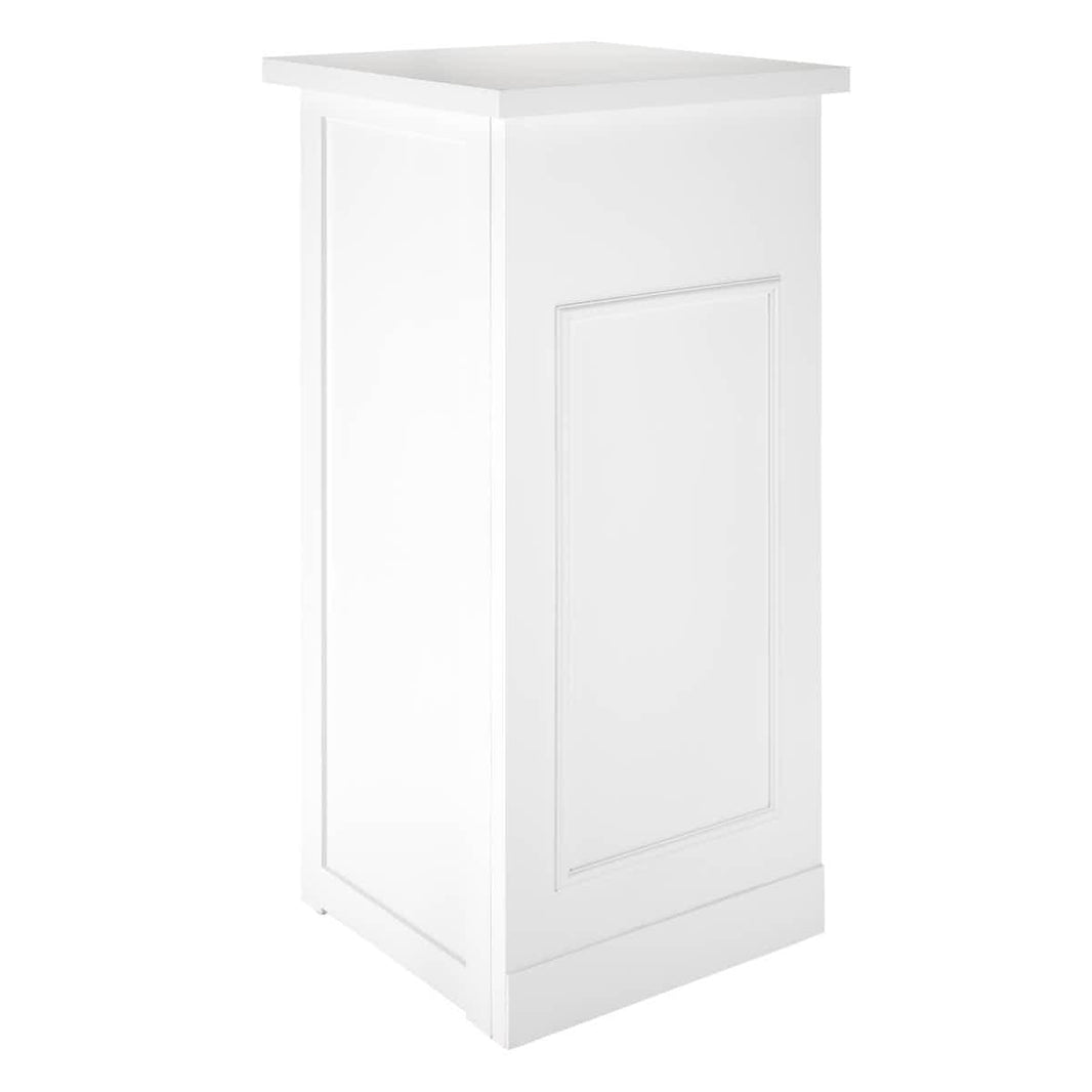 24" x 24" White Bar Post with HPL Top for Bar Setups and Displays
