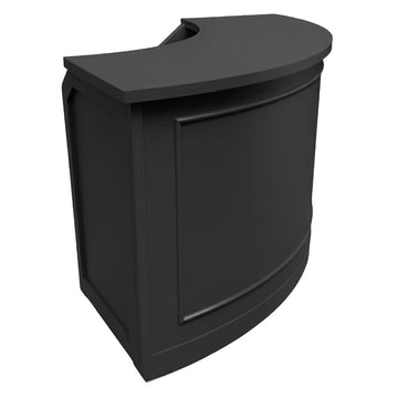 34' Black Portable Folding Bar - 7 Piece Set Single Panel Front - Marg