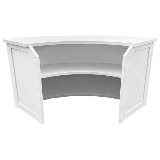 34' White Portable Folding Bar - 7 Piece Set Single Panel Front - Marg