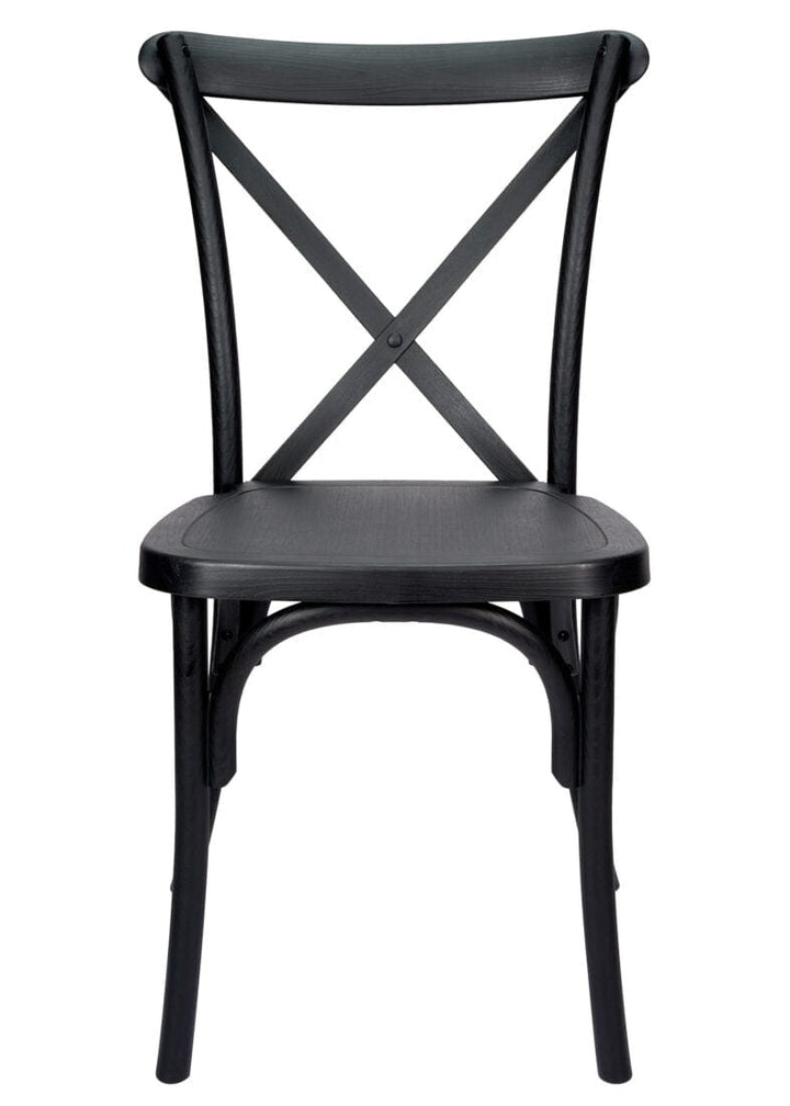 Black ToughResin™ WoodGrain Cross Back Chair