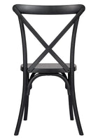Black ToughResin™ WoodGrain Cross Back Chair