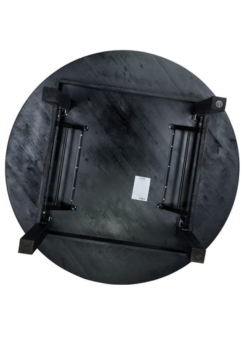60" (5 Foot) Black Straight Leg Round Wood Farm Table