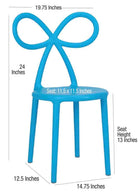 Kids Blue Resin Bow Chair with Round Seat