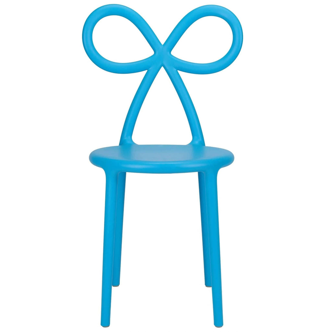 Blue Resin Bow Chair with Round Seat