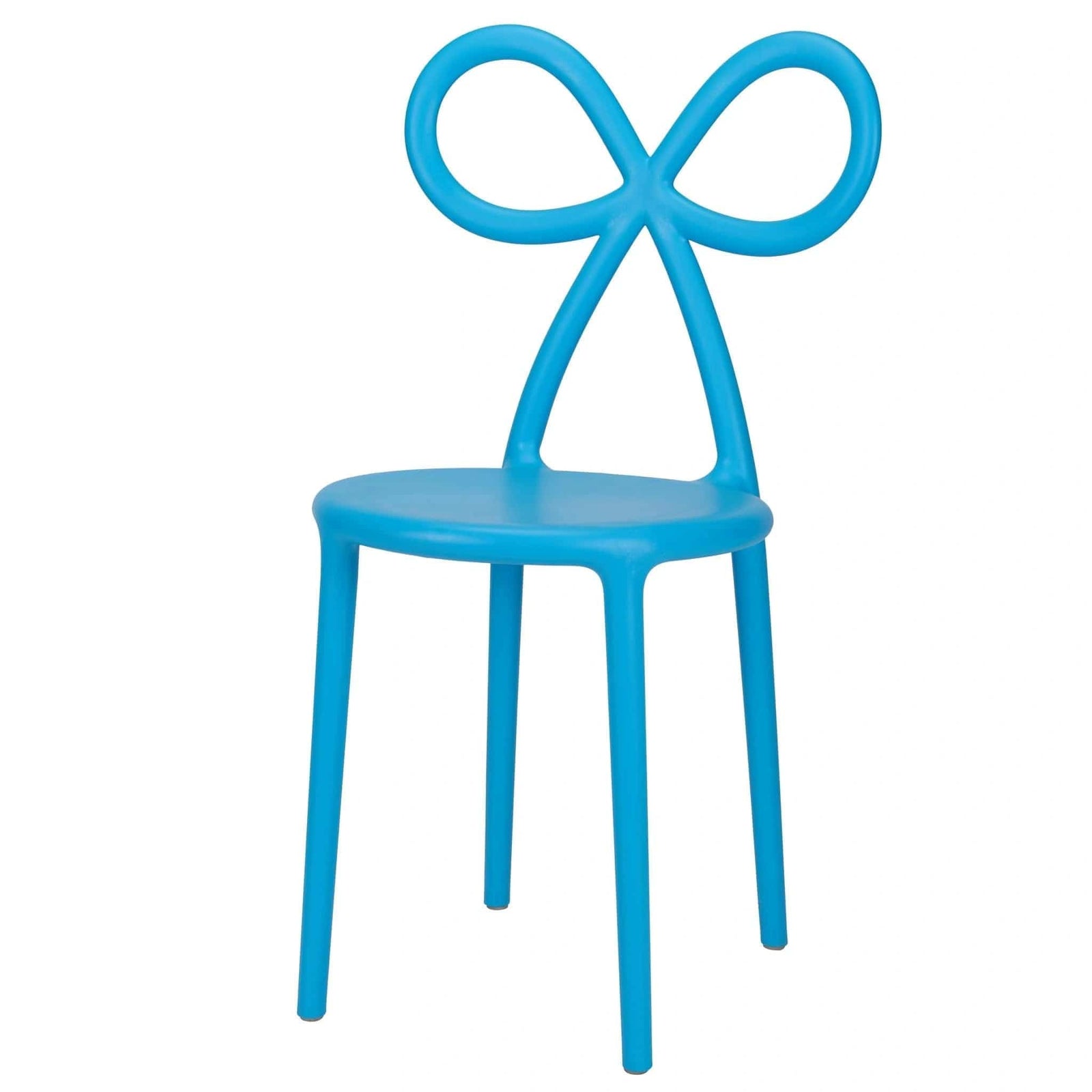 Blue Resin Bow Chair with Round Seat