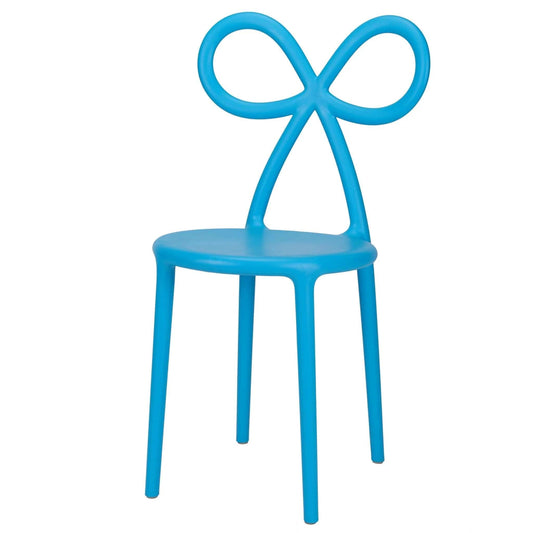 Blue Resin Bow Chair with Round Seat