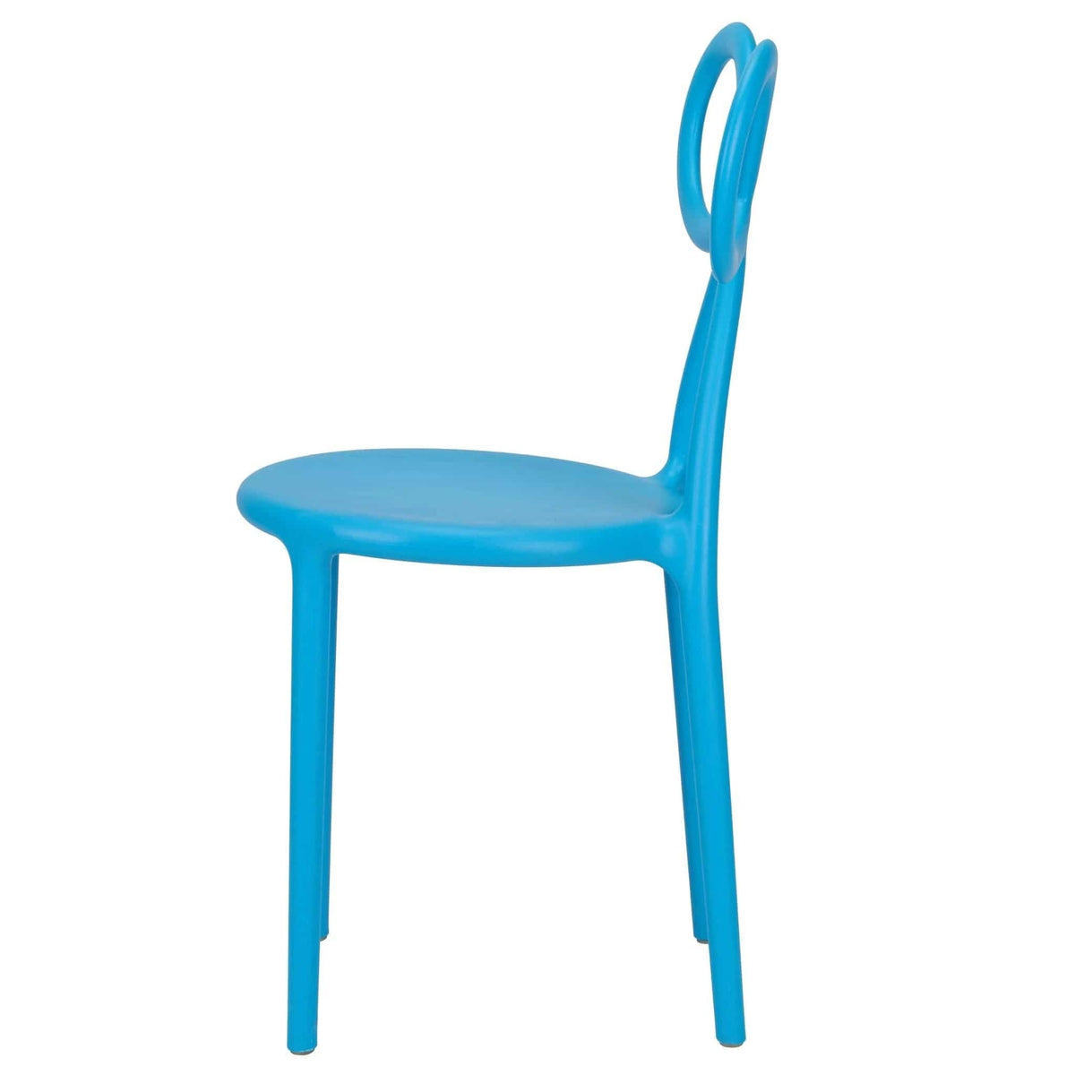 Blue Resin Bow Chair with Round Seat