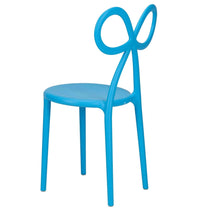 Blue Resin Bow Chair with Round Seat