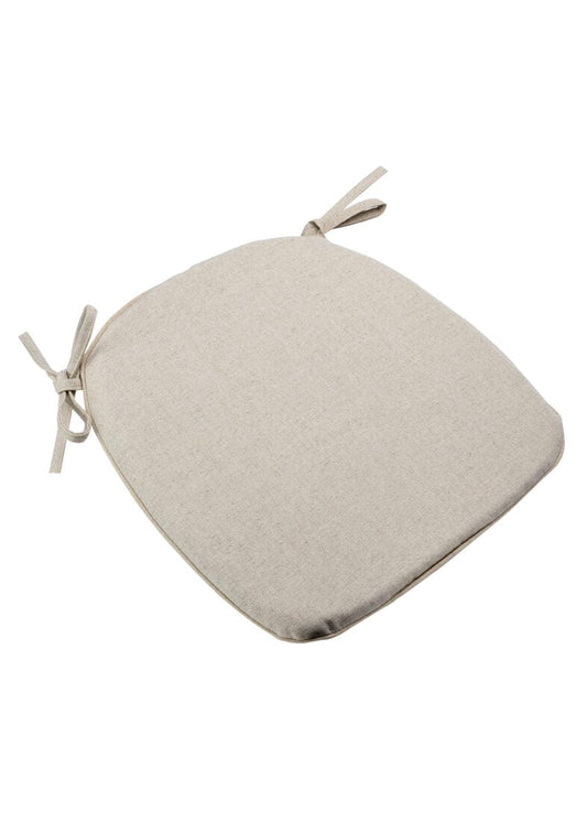 Natural Burlap 1.5" Thick Cross Back Cushion with Tie Straps