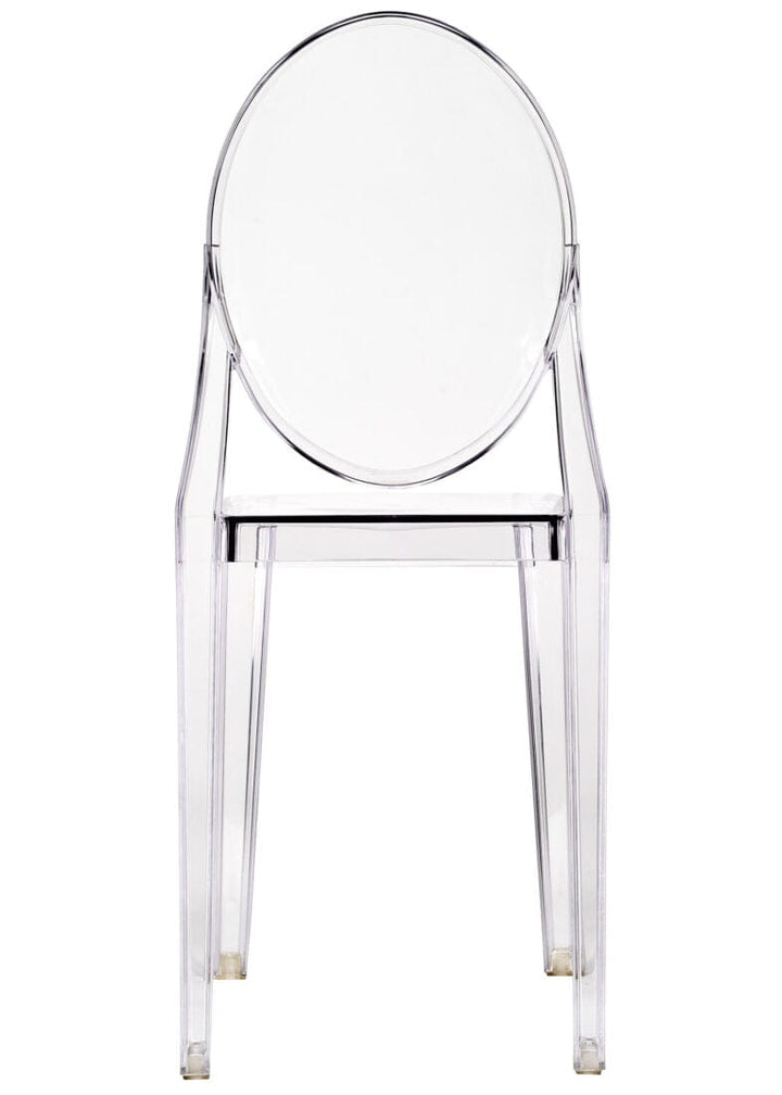 Clear Resin Oval Back Victoria Ghost Chair