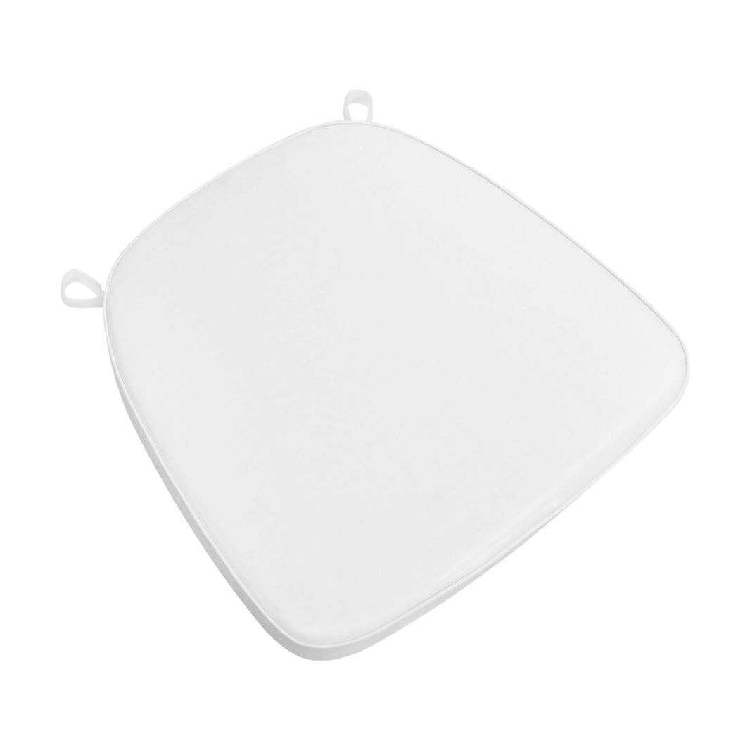 White 2.0" Thick Vinyl Chiavari Chair Cushion
