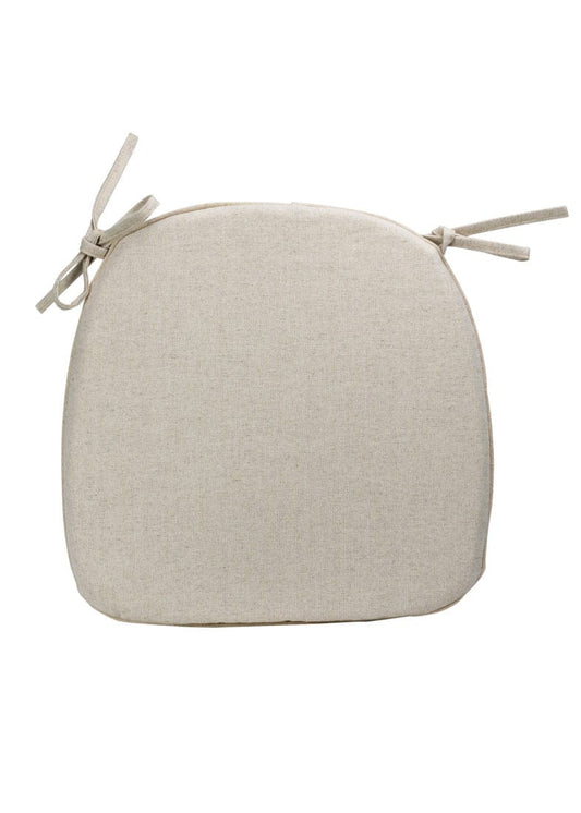 Beige Tweed 1.5" Thick Cross Back Tie Strap Cushion