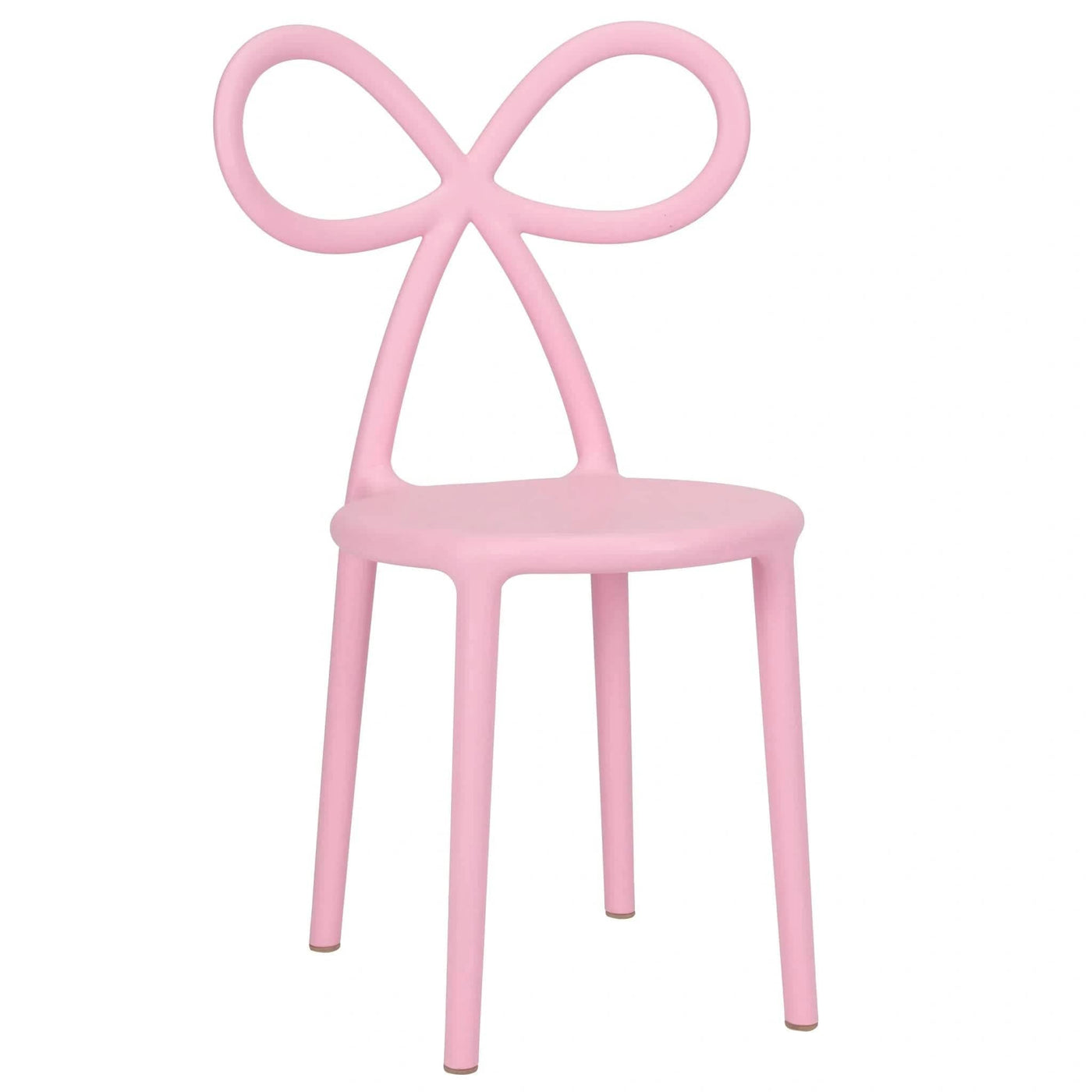 Kids Pink Resin Bow Chair with Round Seat