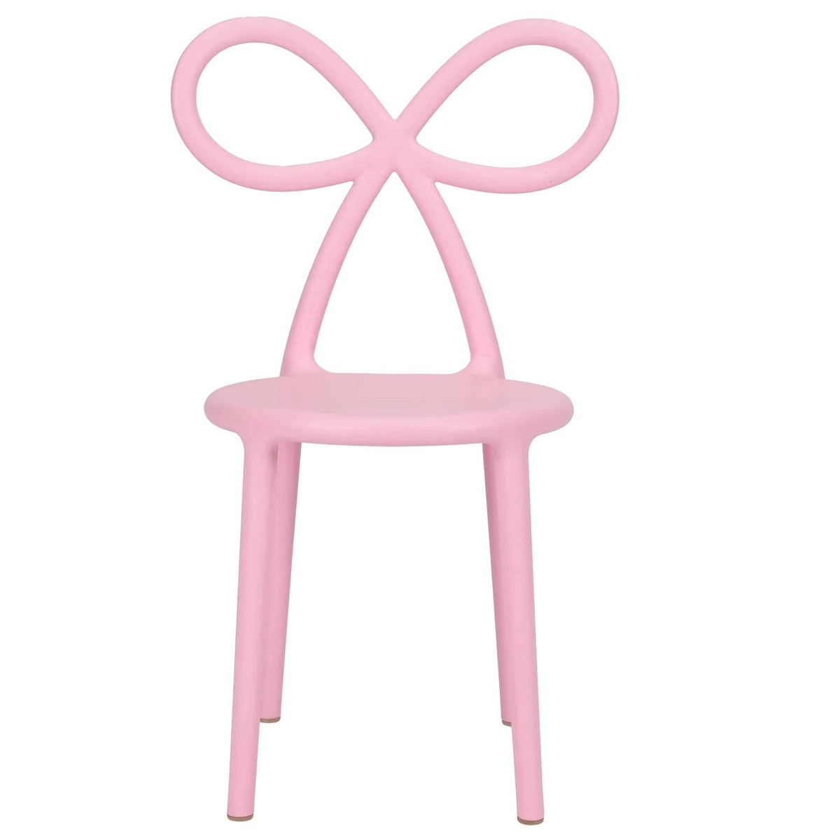 Kids Pink Resin Bow Chair with Round Seat