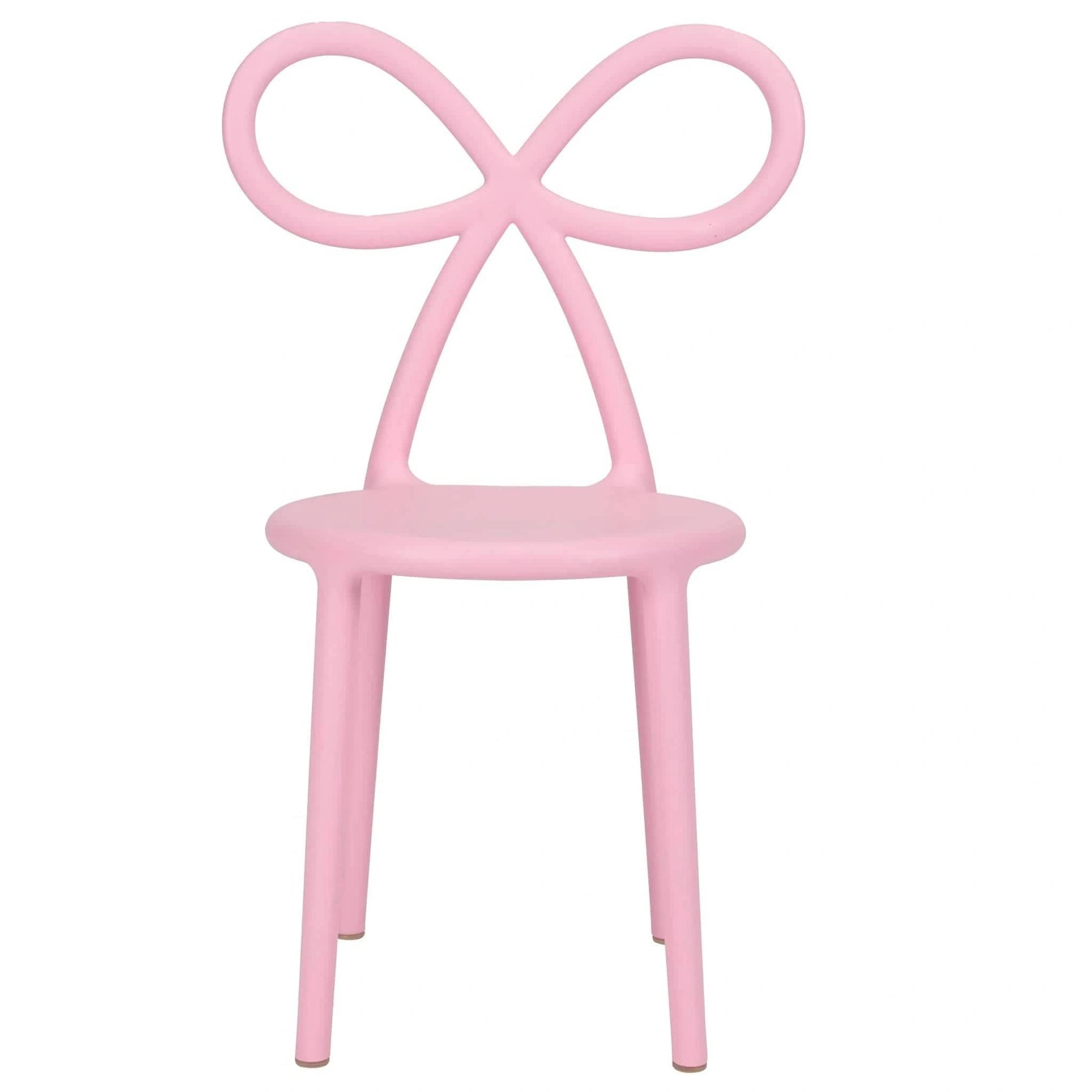 Kids Pink Resin Bow Chair with Round Seat