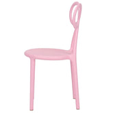Kids Pink Resin Bow Chair with Round Seat