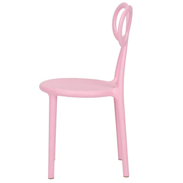 Kids Pink Resin Bow Chair with Round Seat