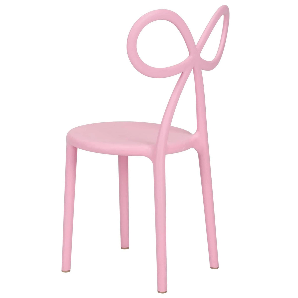 Kids Pink Resin Bow Chair with Round Seat