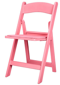 Pink ToughResin™ Folding Chair with Pink Vinyl Cushion