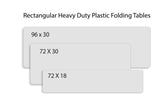 96" x 30" (8 Foot) White Rectangle Plastic Table