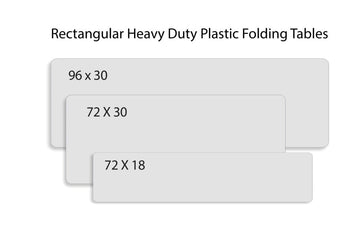 96" x 30" (8 Foot) White Rectangle Plastic Table