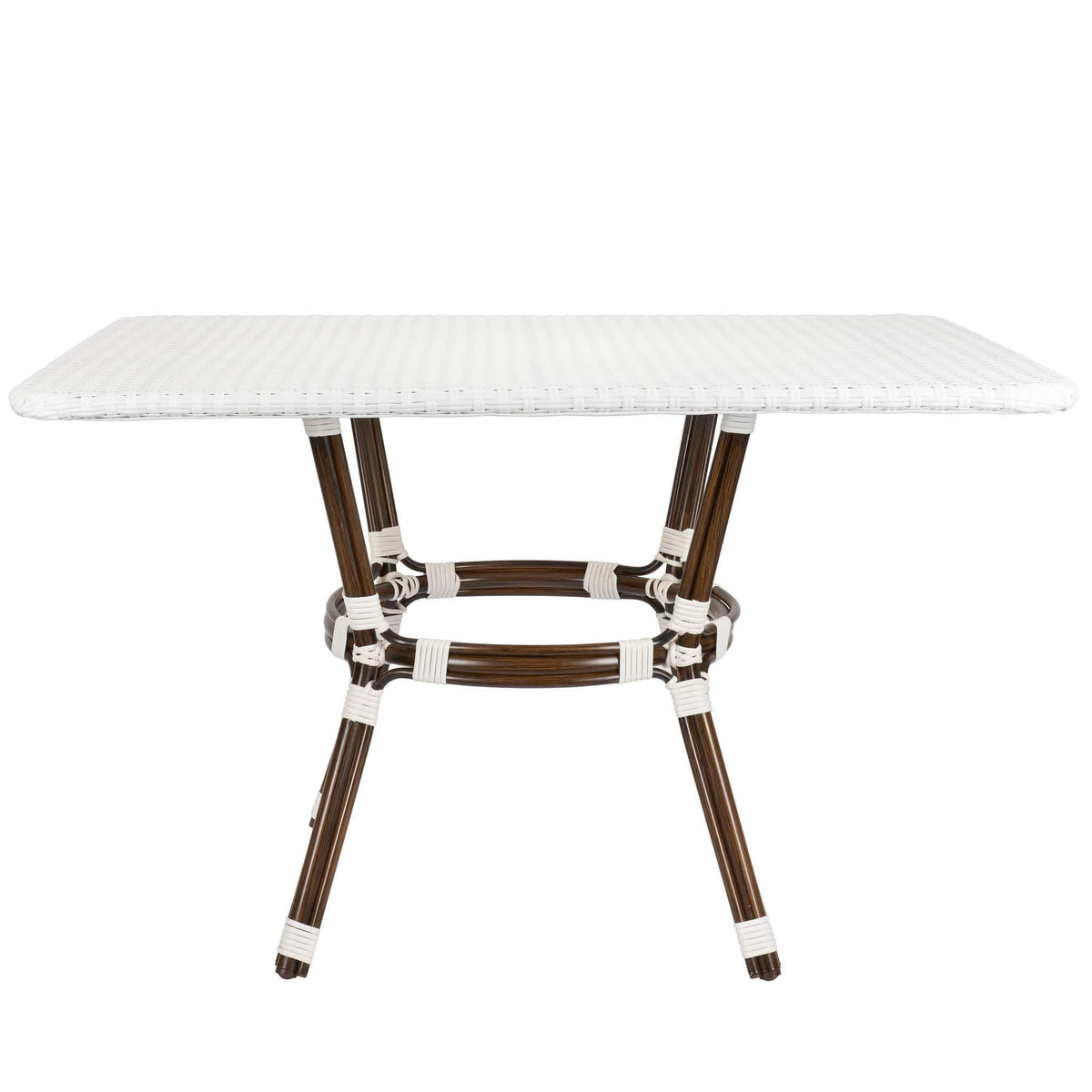 48" x 36" Glass Top White French Bistro Table