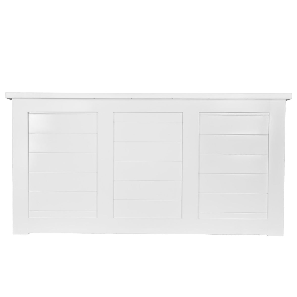 7' White Portable Folding Bar with HPL Top and Durable Rubber Edge